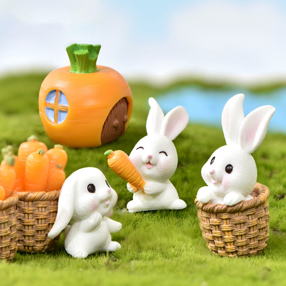 Resin Bunny Carrot Animal Figurine Easter Christmas Home Decor D9X27511 ...